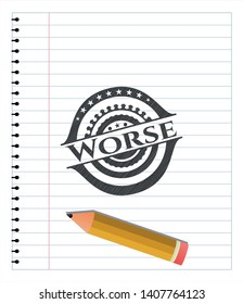 Worse Emblem Pencil Effect Vector Illustration Stock Vector (Royalty ...