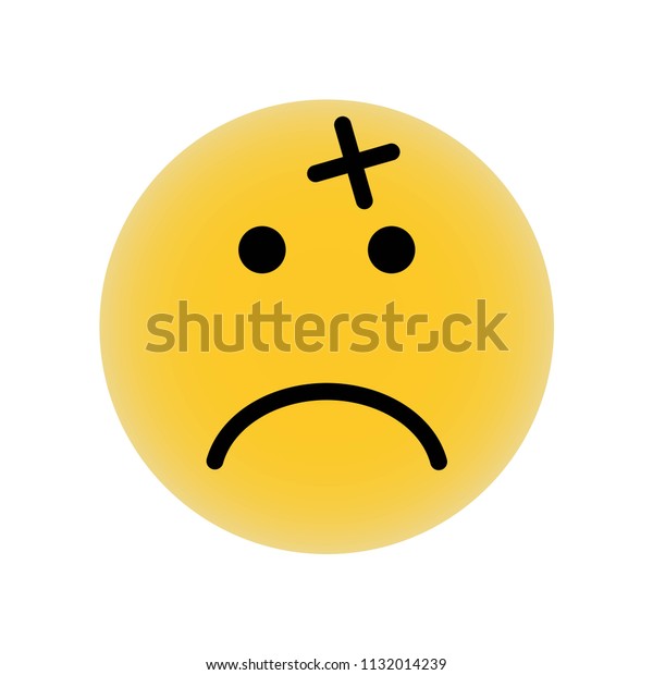 Wound Cross On Emoticon Sad Face: vetor stock (livre de direitos ...