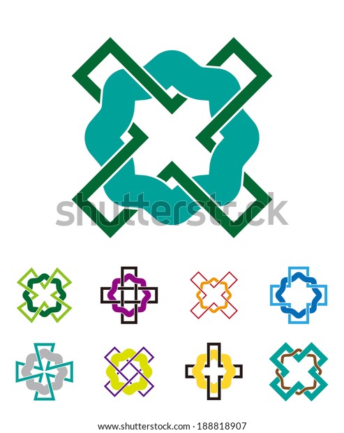 Wound Round Cross Design Line Logo Stock Vector (Royalty Free ...