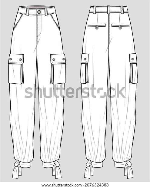 Woven Joggers Bellow Pocket Hem Tie Stock Vector (Royalty Free ...