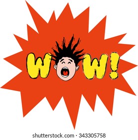 Wow Comic Speech Face Cartoon Stock Vector (Royalty Free) 343305758 ...