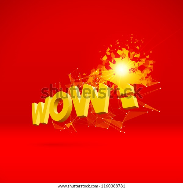 Wow Exploding Sign Party Commercial Sale Stock Vector (Royalty Free ...