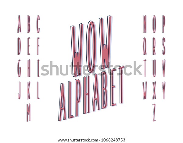 Wow Font Vector Alphabet Letters Typeface 库存矢量图（免版税）1068248753 ...