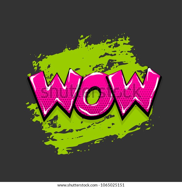 Wow Hand Drawn Pictures Effects Template Stock Vector (Royalty Free ...
