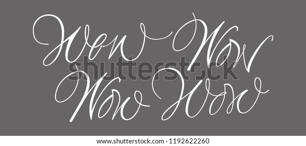 Wow Hand Lettering Vector Illustration White Stock Vector (Royalty Free ...