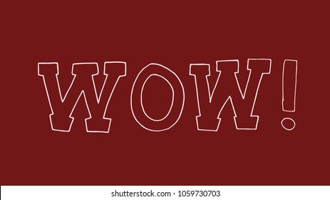 Wow Lettering Hand Drawn Vector Illustration Stock Vector (Royalty Free ...
