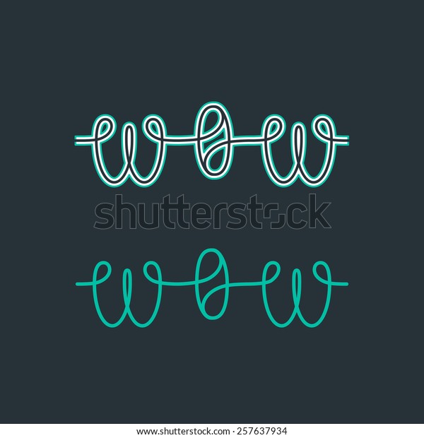 Wow Outline Text Vector Phrase Linear Stock Vector (Royalty Free ...
