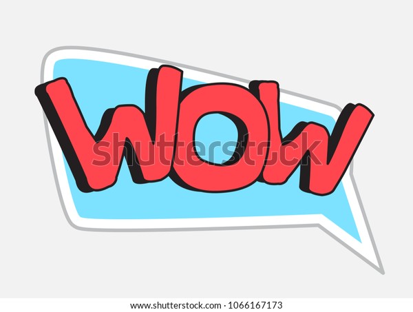 Wow Sticker Retro Style Vector Illustration Stock Vector (Royalty Free ...