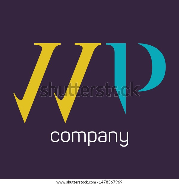 Wp Logo Design Monogram Company Logo Stock Vector (Royalty Free ...