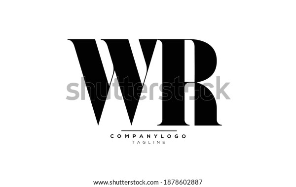 Wr Icon Monogram Letter Text Alphabet Stock Vector (Royalty Free ...