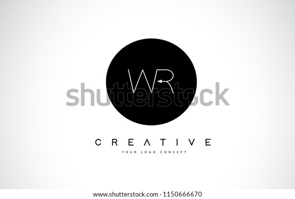 WR W R Logo Design with Black and White Creative Icon Text Letter Vector.