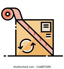 Wrap Package Vector Illustration Line Color Stock Vector (Royalty Free ...