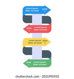 Wrapped Arrow Infographic Flat Editable Icon Stock Vector (Royalty Free ...