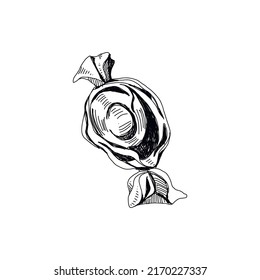 Wrapped Candy Retro Hand Drawn Vector Stock Vector (Royalty Free ...