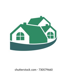 Wrapped Group House Green Logo Stock Vector (Royalty Free) 730579660