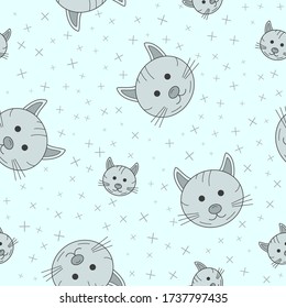 Wrapping Paper Seamless Pattern Symbols Cat Stock Vector (Royalty Free ...