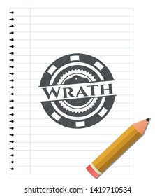 Wrath Emblem Drawn Pencil Vector Illustration Stock Vector (Royalty ...