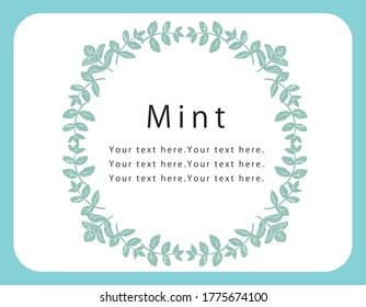 Wreath Frame Mint Leaves Vector Illustration Stock Vector (Royalty Free ...