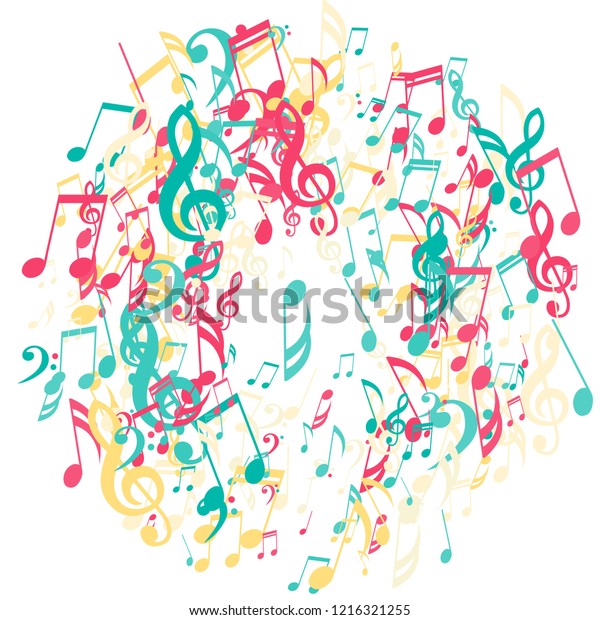 Wreath Musical Notes Trendy Background Notes Stock Vector (Royalty Free ...