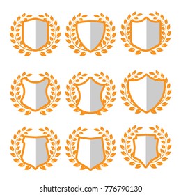 Wreath Shield Emblem Package Stock Vector (Royalty Free) 776790130 ...