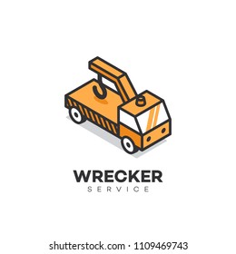 Wrecker Service Logo Design Template Vector: เวกเตอร์สต็อก (ปลอดค่า ...