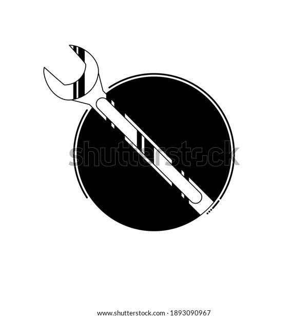 Wrench Black Circle Tip Wrench Protruding Stock Vector (Royalty Free ...