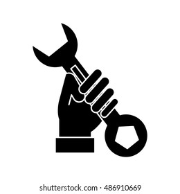 Wrench Hand Under Construction Concept Stock Vector (Royalty Free ...