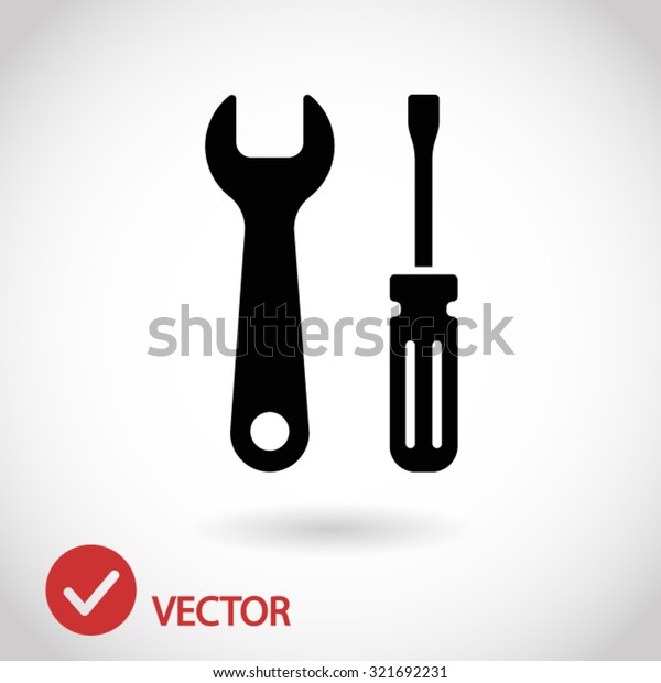 Wrench Screwdriver Icon One Set Web Stock Vector (Royalty Free) 321692231