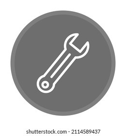 Wrench Vector Grey Circle Line Design Stock Vector (Royalty Free ...
