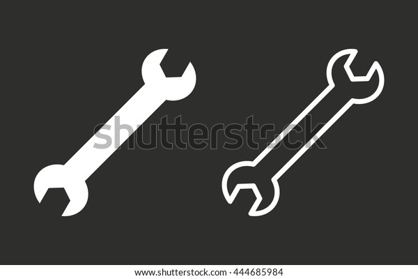 Wrench Vector Icon White Illustration Isolated Stock Vector (Royalty ...