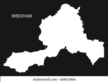 Wrexham Wales Map Black Inverted Silhouette Stock Vector (Royalty Free ...