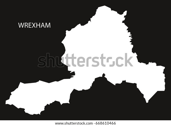 Wrexham Wales Map Black Inverted Silhouette Stock Vector (Royalty Free ...