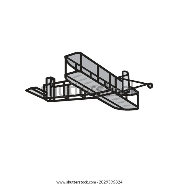 Wright Flyer Airplane 1903 Isolated Vector Stock Vector (Royalty Free ...
