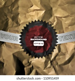 Wrinkled Paper Label Background Vector Design Stock Vector (Royalty ...