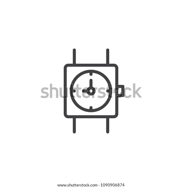 Wrist Watch Outline Icon Linear Style Stock Vector (Royalty Free ...