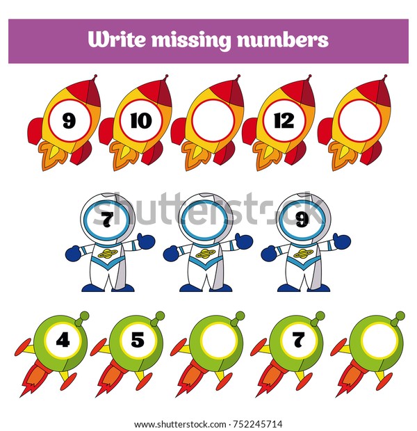 Write Missing Number Mathematics Educational Game: เวกเตอร์สต็อก (ปลอด ...