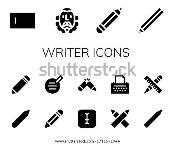 Writer Icon Set 14 Filled Writer Stock Vector (Royalty Free) 1711571944 ...