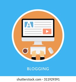Writing Article Blog On Computer Vector Stock Vector (Royalty Free ...