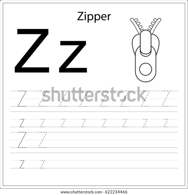 Writing Az Alphabet Exercises Game Kids 库存矢量图（免版税）622234466 | Shutterstock