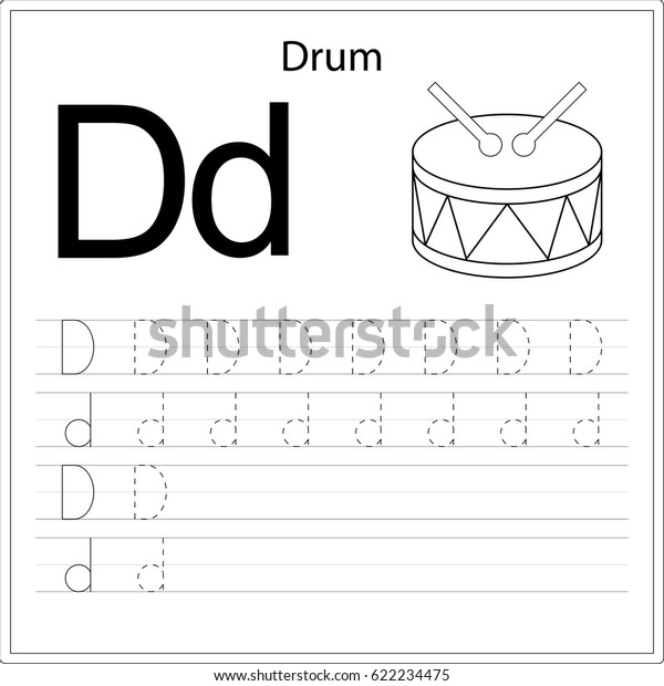 Writing Az Alphabet Exercises Game Kids Stock Vector (Royalty Free ...