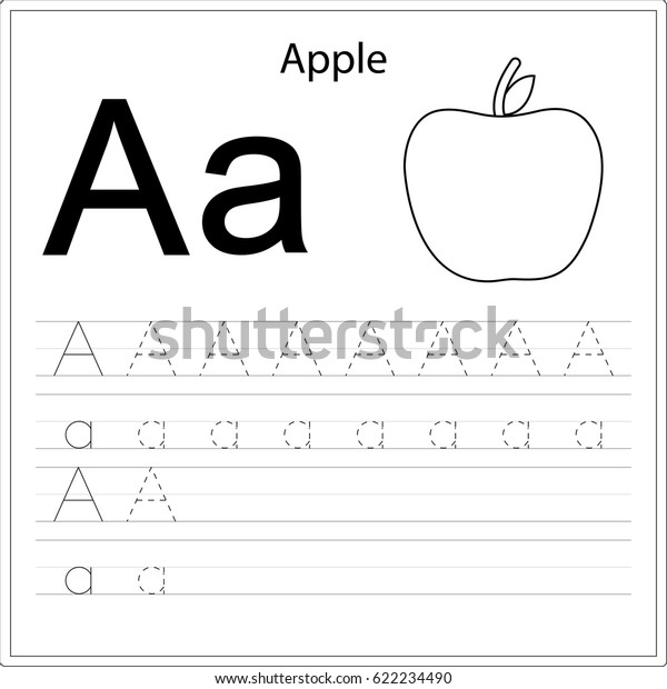 Writing Az Alphabet Exercises Game Kids Stock Vector (Royalty Free ...
