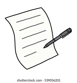 Writing Cartoon Vector Illustration Hand Drawn Stock Vector (Royalty ...