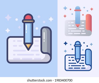 Writing Document Pencil Cartoon Vector Isolated Stock Vector (Royalty ...