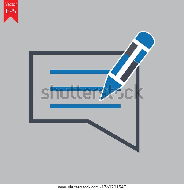 Writing Feedback Icon Vector Graphics Element Stock Vector (Royalty ...