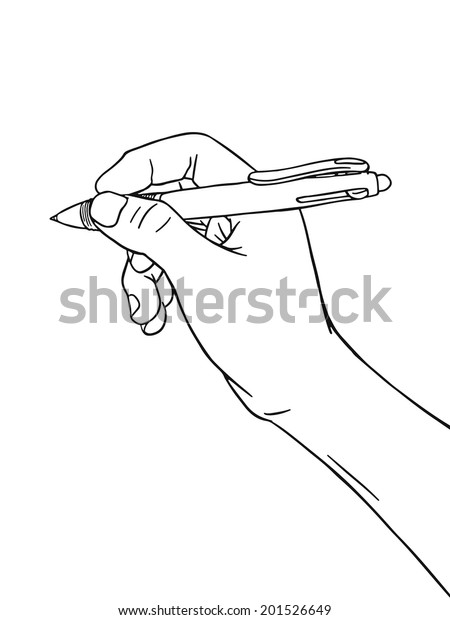 Writing Hand Coloring Book Stock Vector (Royalty Free) 201526649 ...