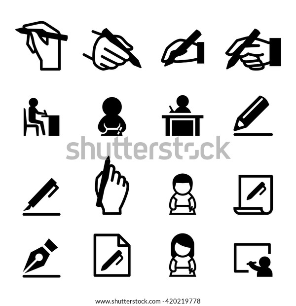 Writing Icon Set Stock Vector (Royalty Free) 420219778 | Shutterstock