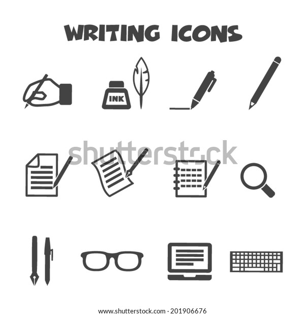 Writing Icons Mono Vector Symbols 库存矢量图（免版税）201906676 | Shutterstock