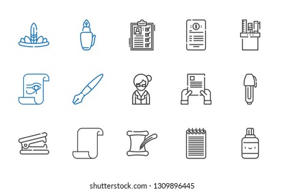 Writing Icons Set Collection Writing Correction Stock Vector (Royalty ...