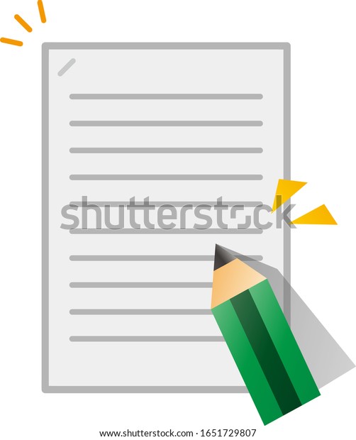 Writing On Stapled Documents Pencilisolated Vector Stock Vector ...