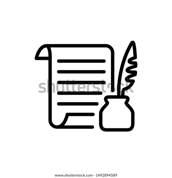 Writing Outline Icon Black Color Stock Vector (Royalty Free) 1492894589 ...